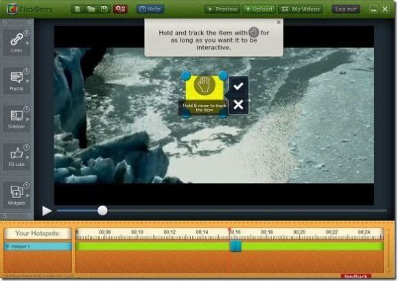 Crear vídeos interactivos y publicarlas en Facebook Con ClickBerry