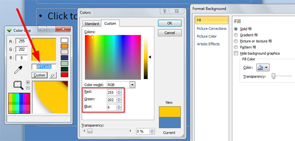 Selector de color para presentaciones de PowerPoint