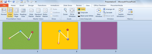 เลือกสีสำหรับงานนำเสนอ PowerPoint