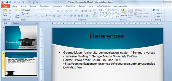 Comment citer un PowerPoint