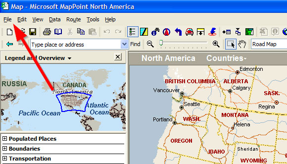 كيفية تصدير ل MapPoint إلى PowerPoint