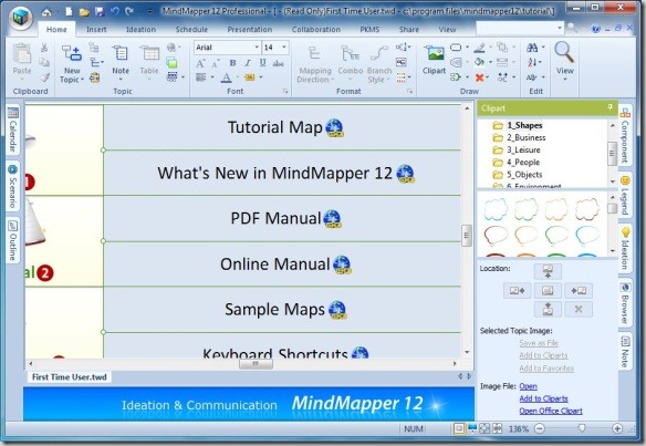 Crear mapas de la mente y Diagramas para presentaciones con MindMapper