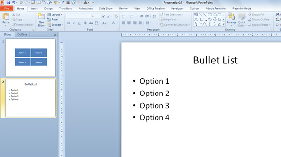 ทางเลือกที่ง่ายที่จะใช้จุด bullet กล่องข้อความ