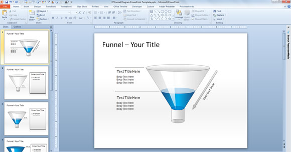 Frei editierbaren Trichter Diagramm für Powerpoint