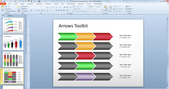 Freie Arrows Toolkit für Powerpoint-Präsentationen