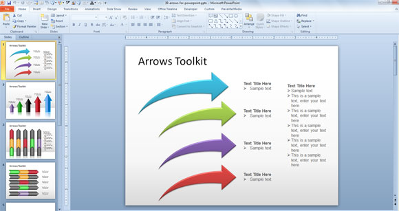 Freie Arrows Toolkit für Powerpoint-Präsentationen