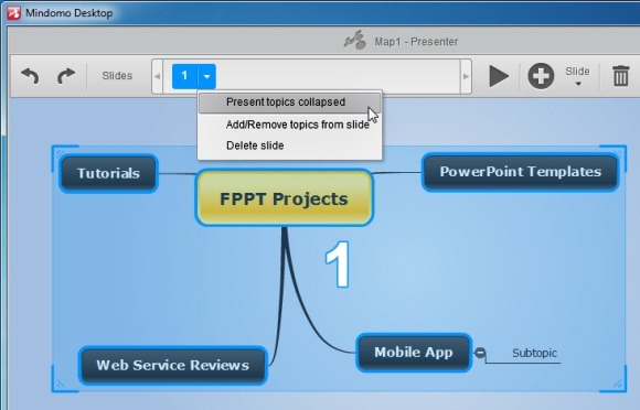 创建交互式演示从心智图随着Mindomo