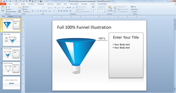 Funil 3D gratuito Template Diagrama para apresentações em PowerPoint