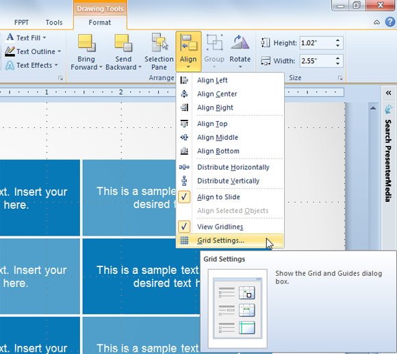 Come modificare la griglia spaziatura in PowerPoint