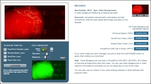 เคลื่อนไหว Red Earth PowerPoint แม่ด้วย Video นิเมชั่น