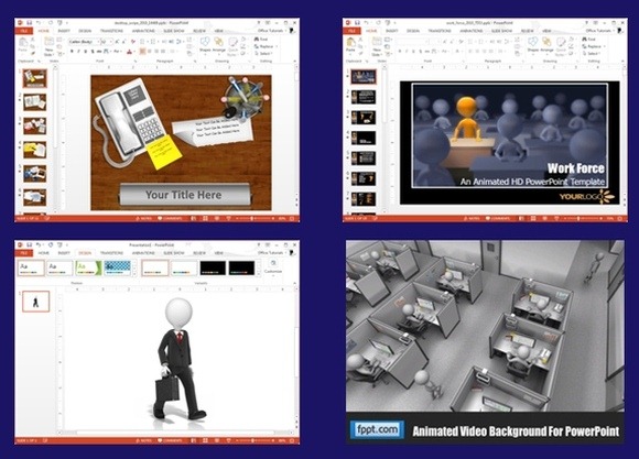 Animasi Kerja PowerPoint Template