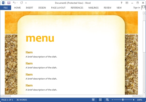 Las mejores plantillas Menu Maker para Word