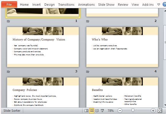 Orientación de empleados de plantillas de presentación Para PowerPoint