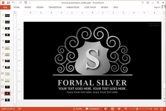 Plantilla de PowerPoint animados para presentaciones formales