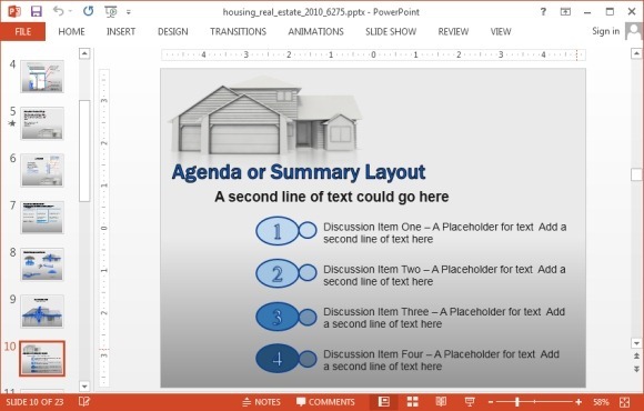 Animierte Gebäude A House Powerpoint-Vorlage