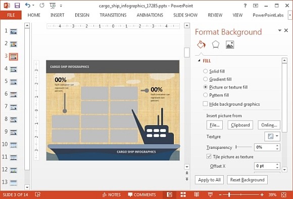 Template animasi Cargo Ship PowerPoint
