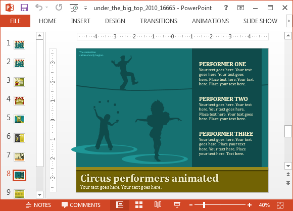 Template animasi Circus PowerPoint