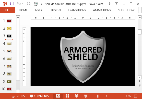 Animated Shield Logo Design Maker Modello Per PowerPoint