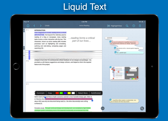 LiquidText: iPad Lecteurs de documents qui rend la recherche facile