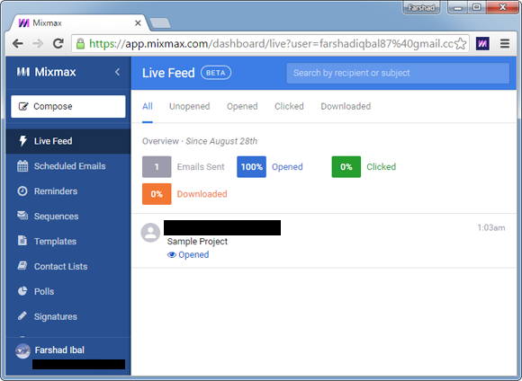 ติดตามผู้ที่เปิดอีเมล์การตลาดของคุณด้วยสถิติการใช้ Mixmax