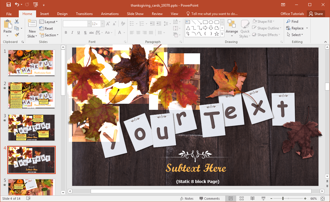 Plantilla de PowerPoint animada de Acción de Gracias