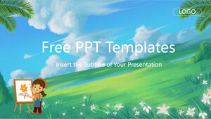Cartoon cute girl PowerPoint Templates PowerPoint Templates Free Download