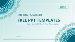 Blue Classical Pattern Business PowerPoint Templates PowerPoint ...