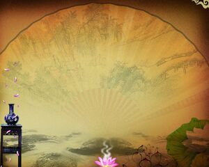 Lotus Fan PowerPoint background PowerPoint Templates Free Download