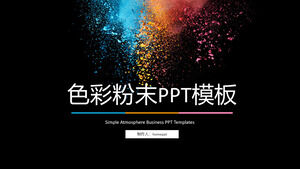 PPT template for business report with color powder background ...