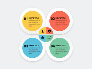 center-icon-four-section-powerpoint. PowerPoint Templates Free Download