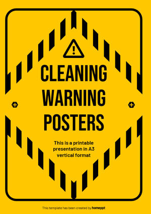 Cleaning Warning Posters PowerPoint Templates Free Download