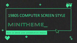 1980s Computer Screen Style Minitheme PowerPoint Templates Free Download