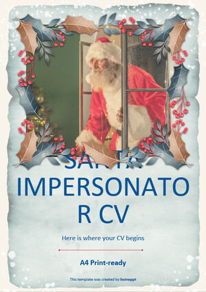 Santa Impersonator CV PowerPoint Templates Free Download