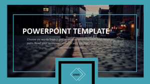 Free download of PPT template for street night scene background ...