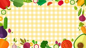 Eight cartoon vegetables and grid PPT background images PowerPoint ...
