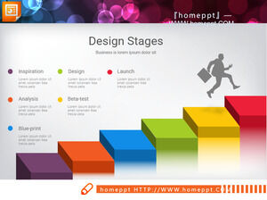 Download 8 color flattened step progressive relationship PPT charts ...