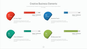 Four data comparison PPT materialsv PowerPoint Templates Free Download
