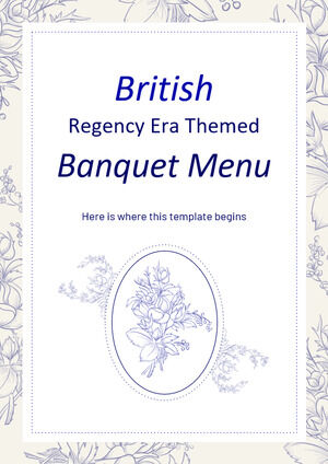 British Regency Era Themed Banquet Menu PowerPoint Templates Free Download
