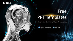 Metal Robot Background PowerPoint Templates PowerPoint Templates Free ...