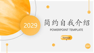 Orange minimalist job competition self introduction PPT template ...