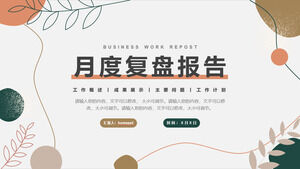 Monthly Review Report PPT Template Download for Colored Dots and Plant ...