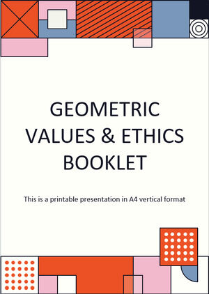 Geometric Style Ethics & Values Booklet PowerPoint Templates Free Download