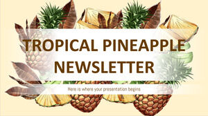 Tropical Pineapple Newsletter PowerPoint Templates Free Download