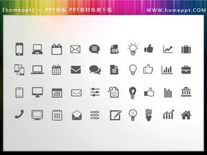 40 Vector Colorable Business Office PPT Icon Materials PowerPoint ...