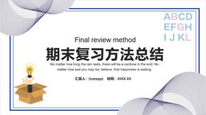 Summary of Final Review Methods with Blue Curve Background PPT Template ...