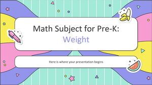 Math Subject for Pre-K: Weight PowerPoint Templates Free Download