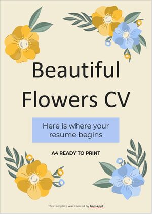 Beautiful Flowers CV PowerPoint Templates Free Download