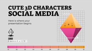 Cute 3D Characters Social Media PowerPoint Templates Free Download