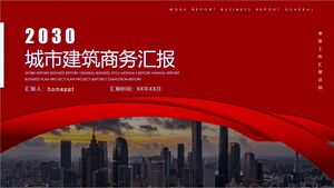 Red City Architecture Background Business Report PPT Template ...