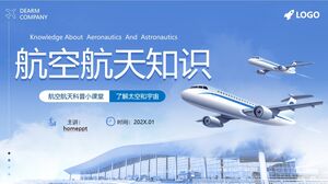 Blue Aircraft Airport Background Aerospace Knowledge Introduction PPT ...